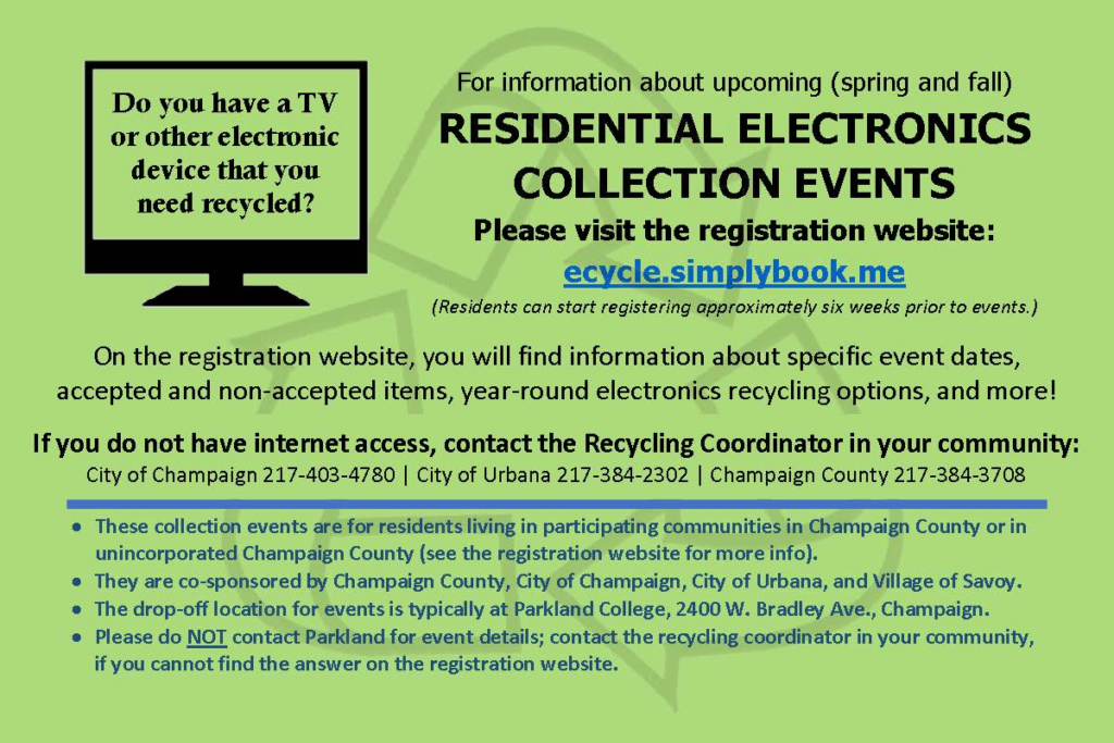 Residential Electronics Collection Event scheduling taking place now ...